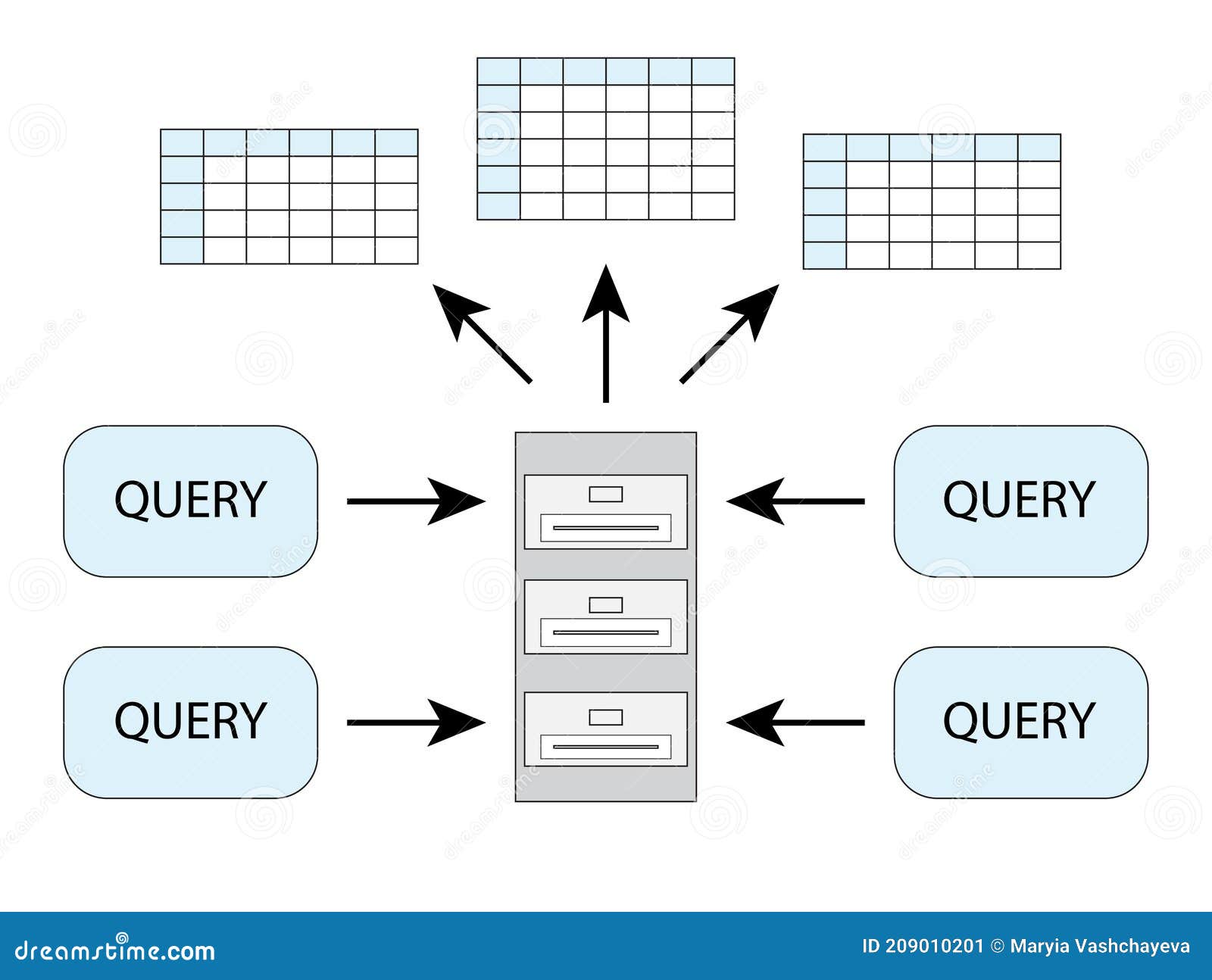 Database query stock vector. Illustration of cell, search - 209010201