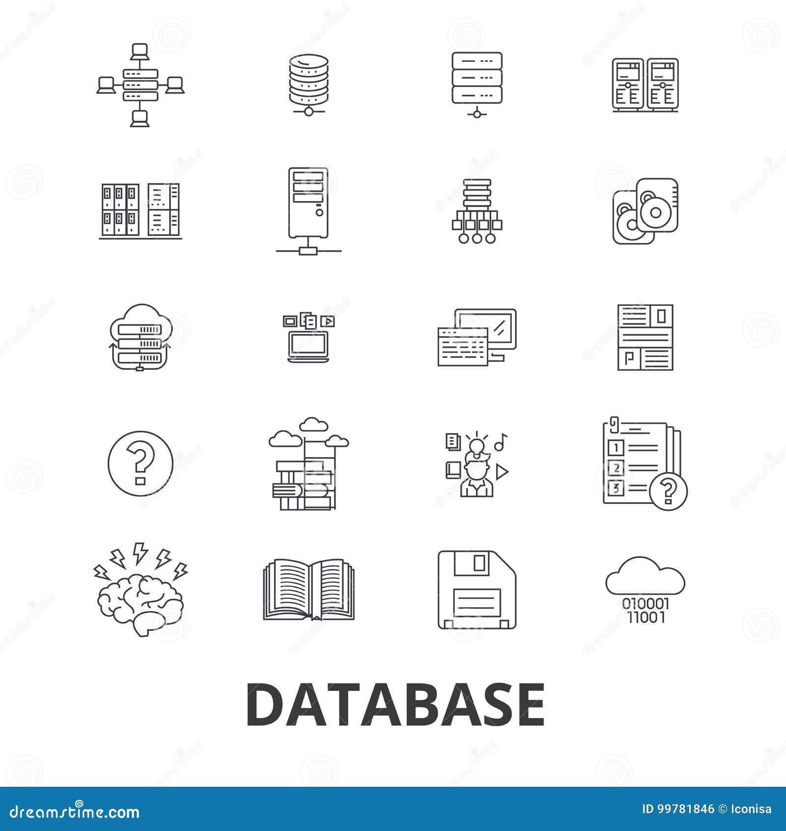 Database related icons stock vector. Illustration of access - 99781846