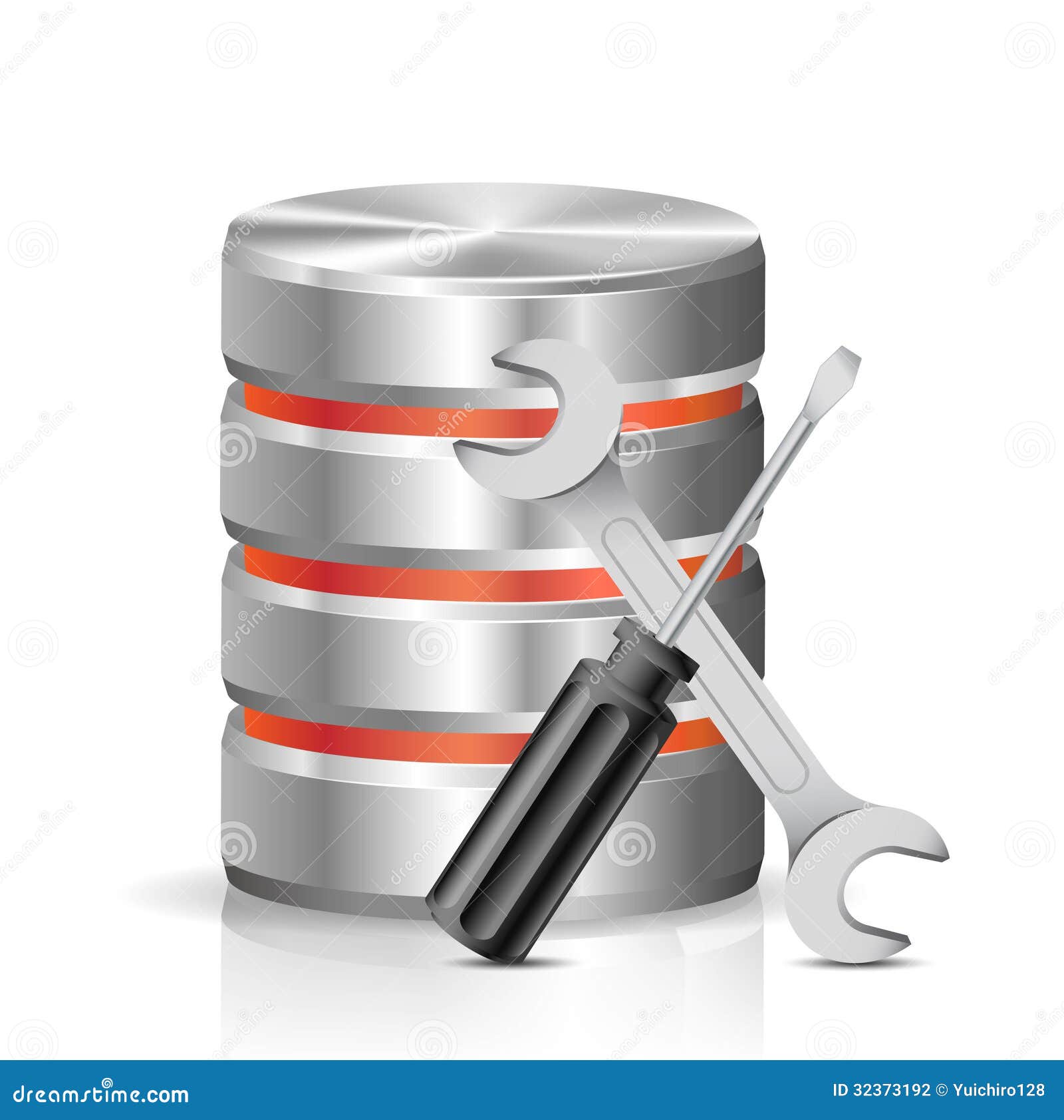 Database with repair tools stock vector. Illustration of hosting - 32373192