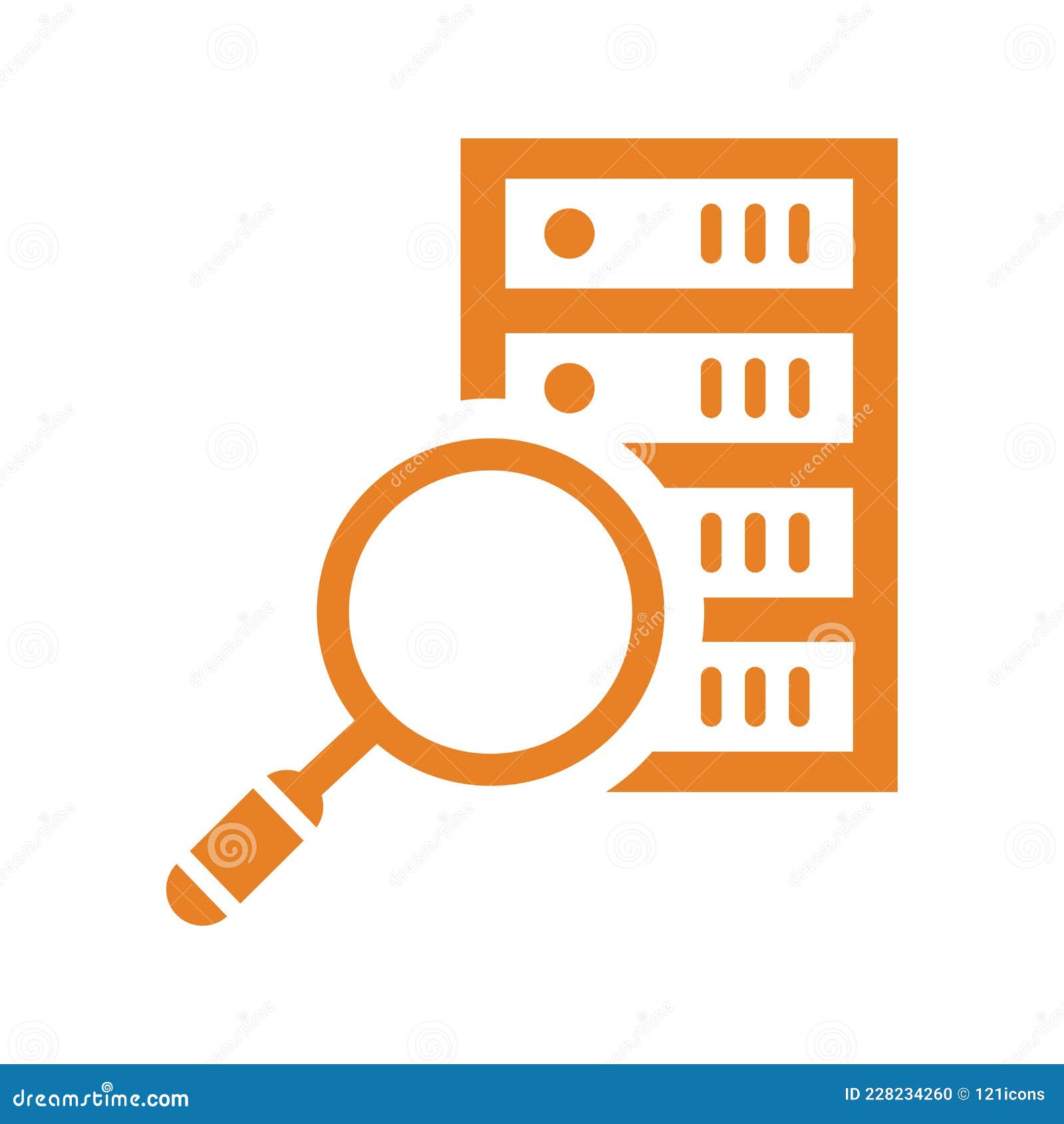 Database, Search Icon. Orange Version Stock Vector - Illustration of ...
