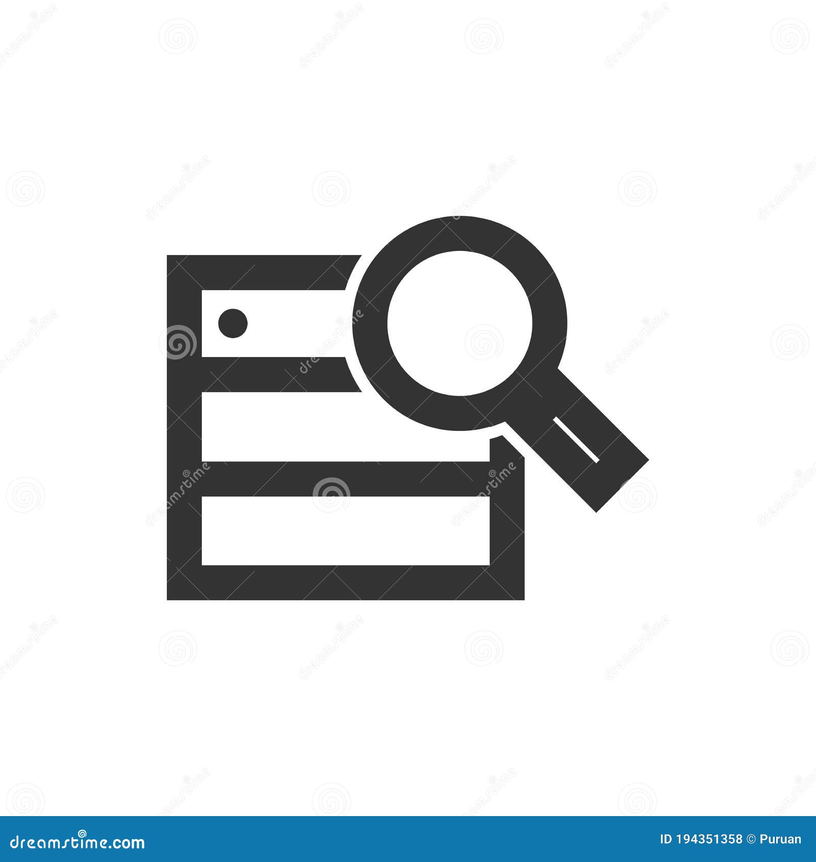 Database Search Icon in Thick Outline Style. Stock Vector ...