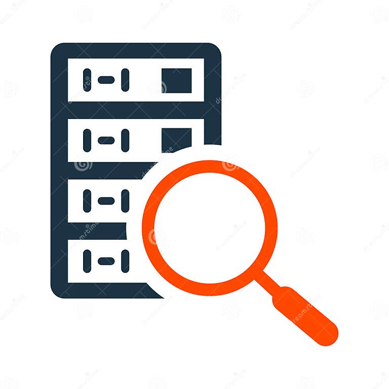 Database, Search, Server Icon. Vector Design Stock Illustration ...