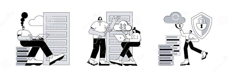 Database Security Abstract Concept Vector Illustrations. Stock Vector ...