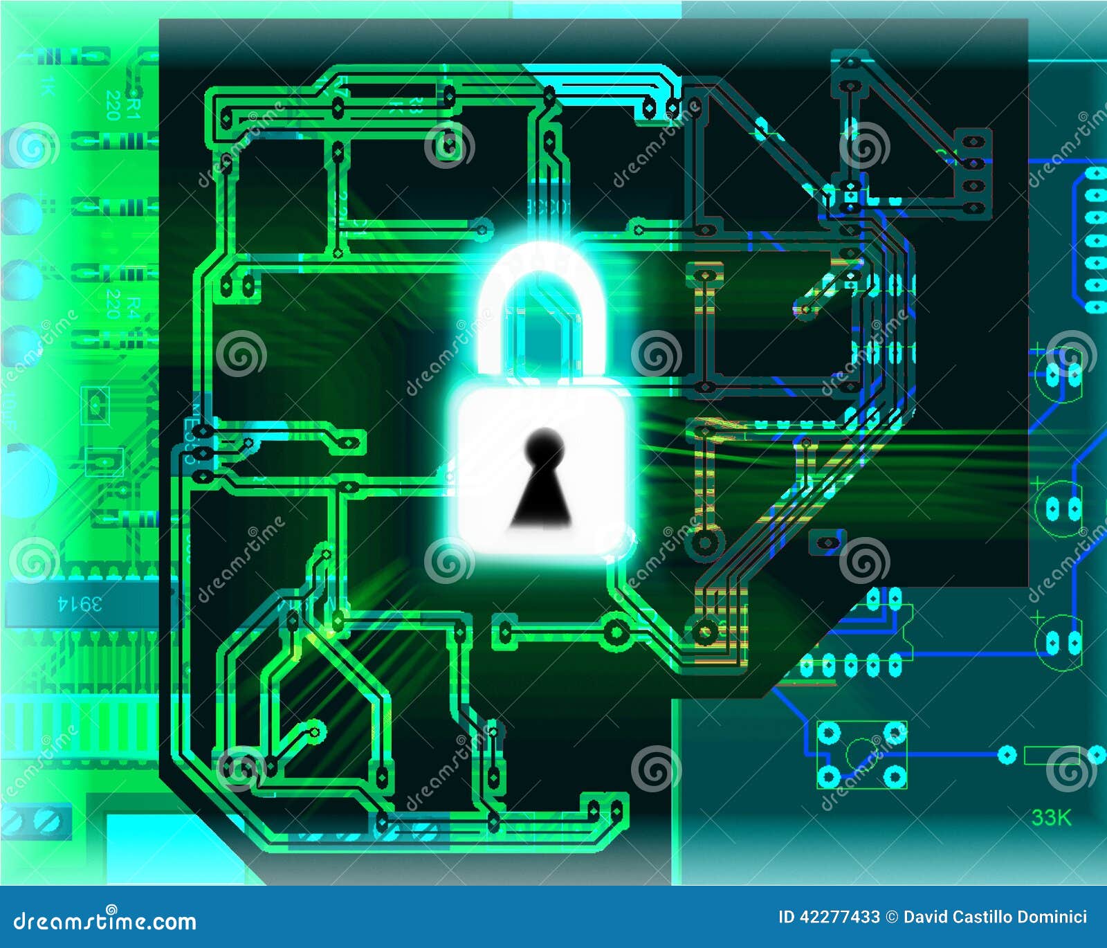 Database security concept stock illustration. Illustration of board ...