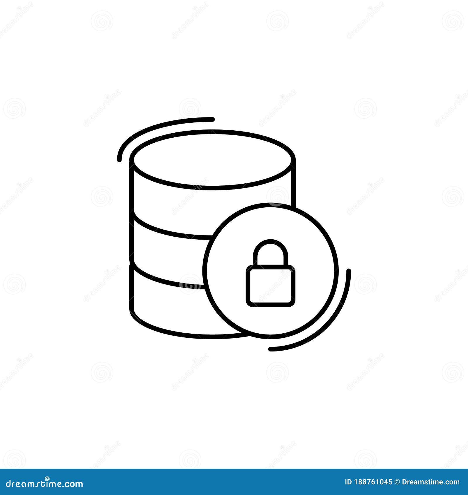 Database Security Networking Icon Simple Line Outline Vector Elements Of Storage And Cloud