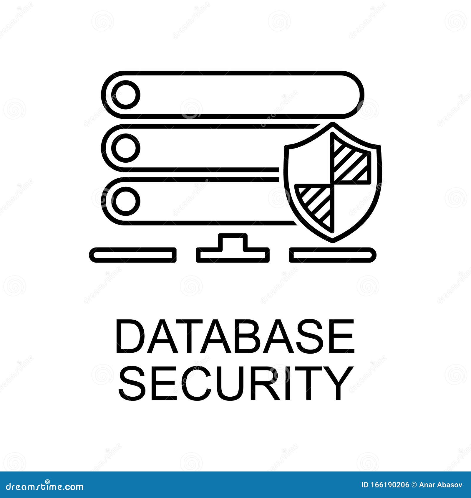 Database Security Outline Icon Element Of Data Protection Icon With Name For Mobile Concept And