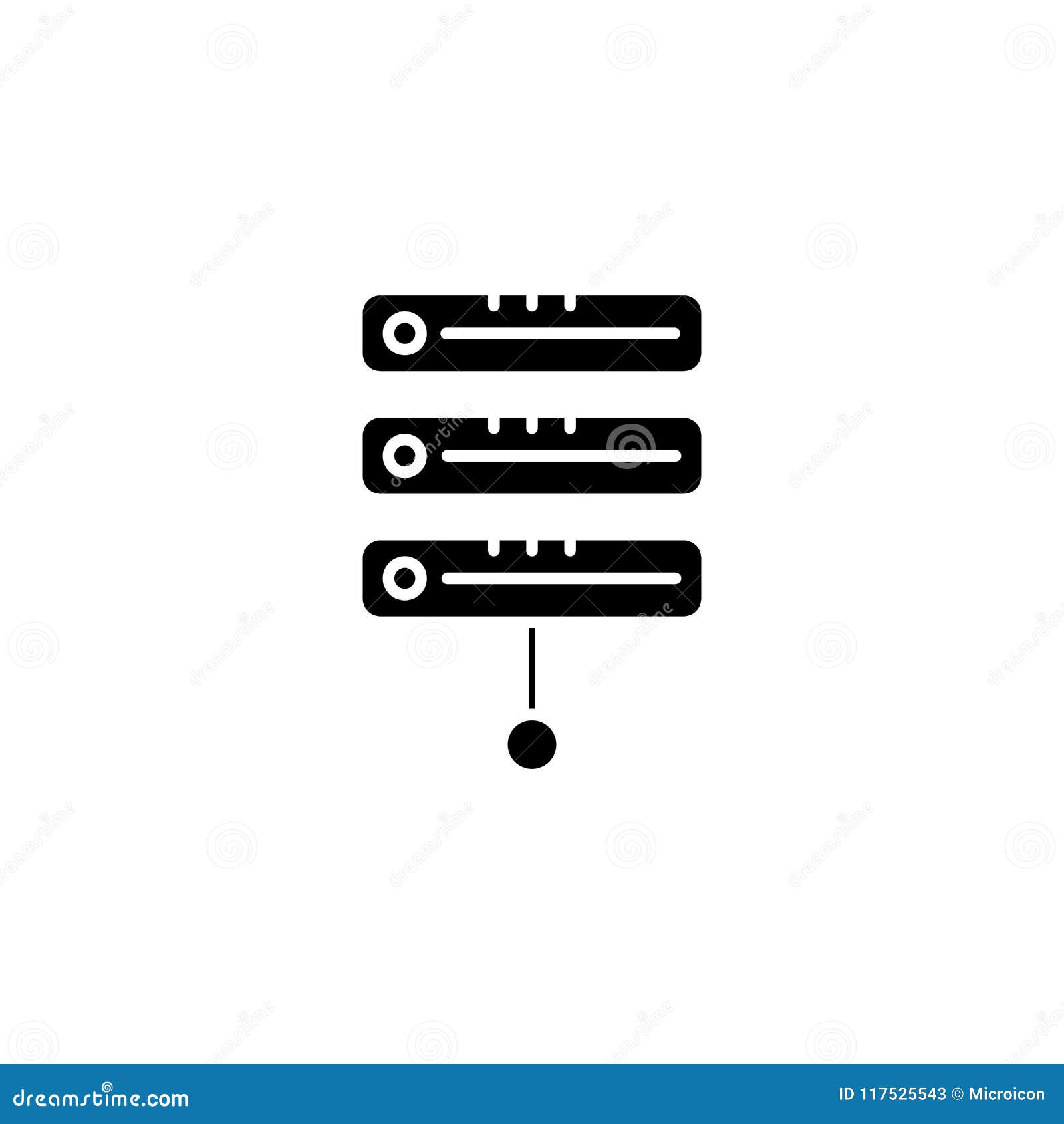 Database Server Black Icon Concept. Database Server Flat Vector Symbol ...
