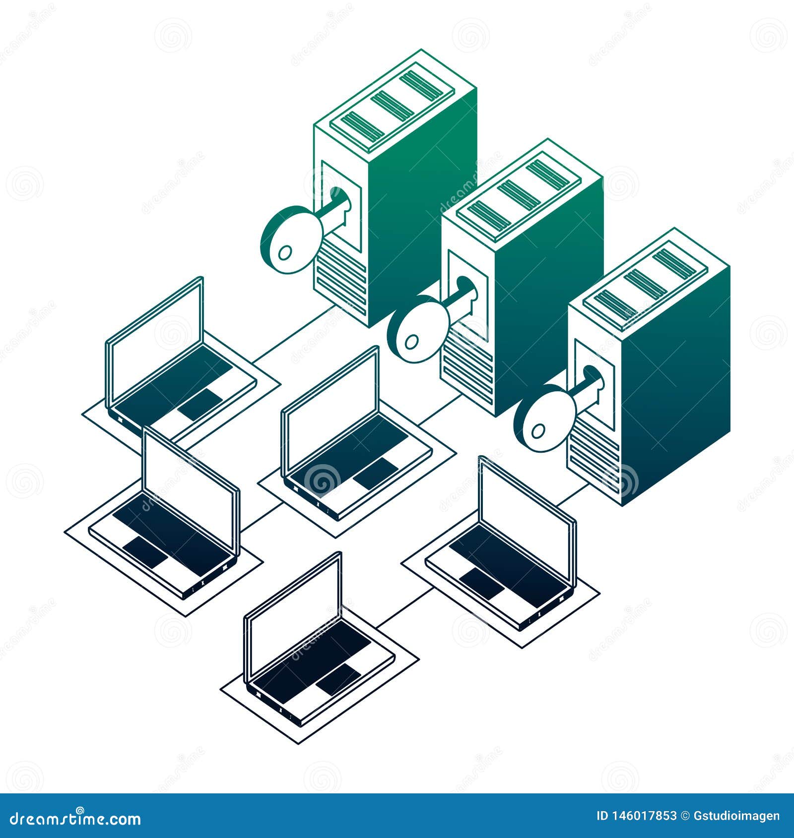 Database Server Center Security Protection Networking Stock