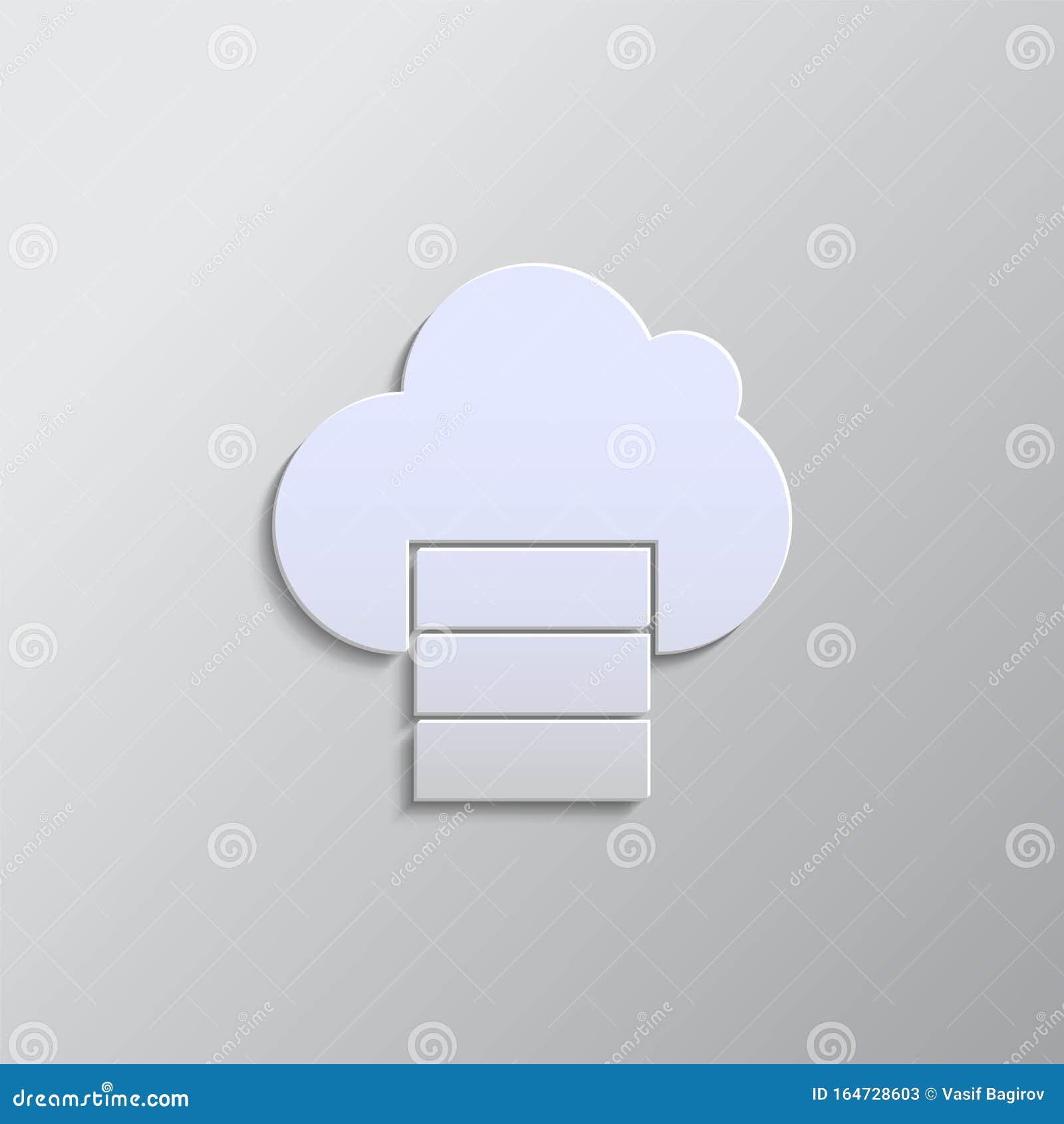 Database, Server, Cloud Computing Paper Style, Icon. Paper Style Vector ...
