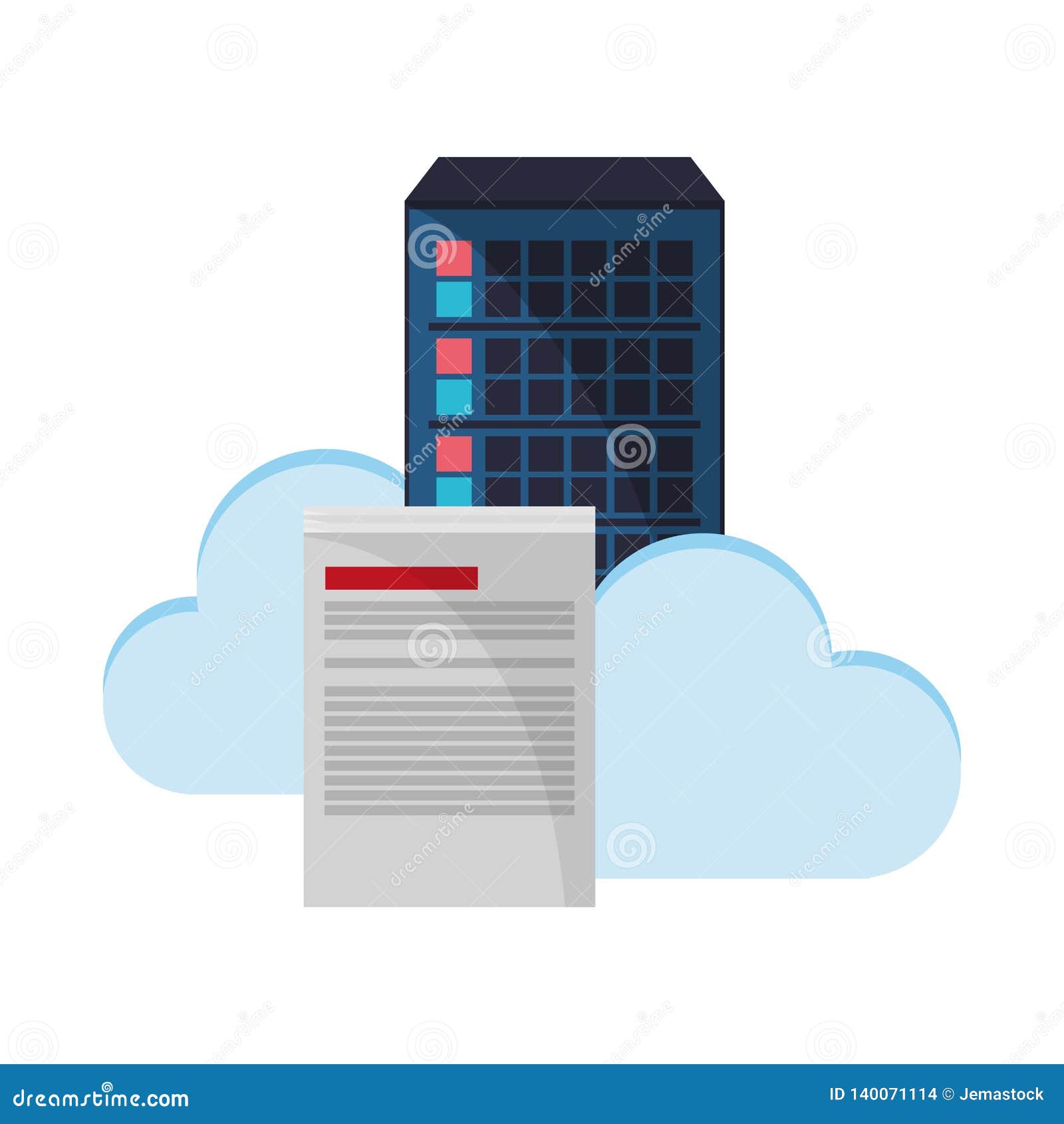 Database Server And Cloud Computing Symbol Stock Vector Illustration