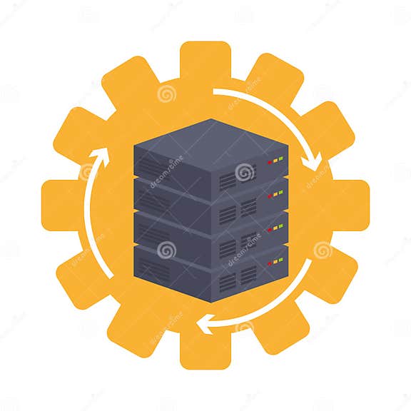 Database Server on Cog Wheels Stock Vector - Illustration of analytics, server: 299780792