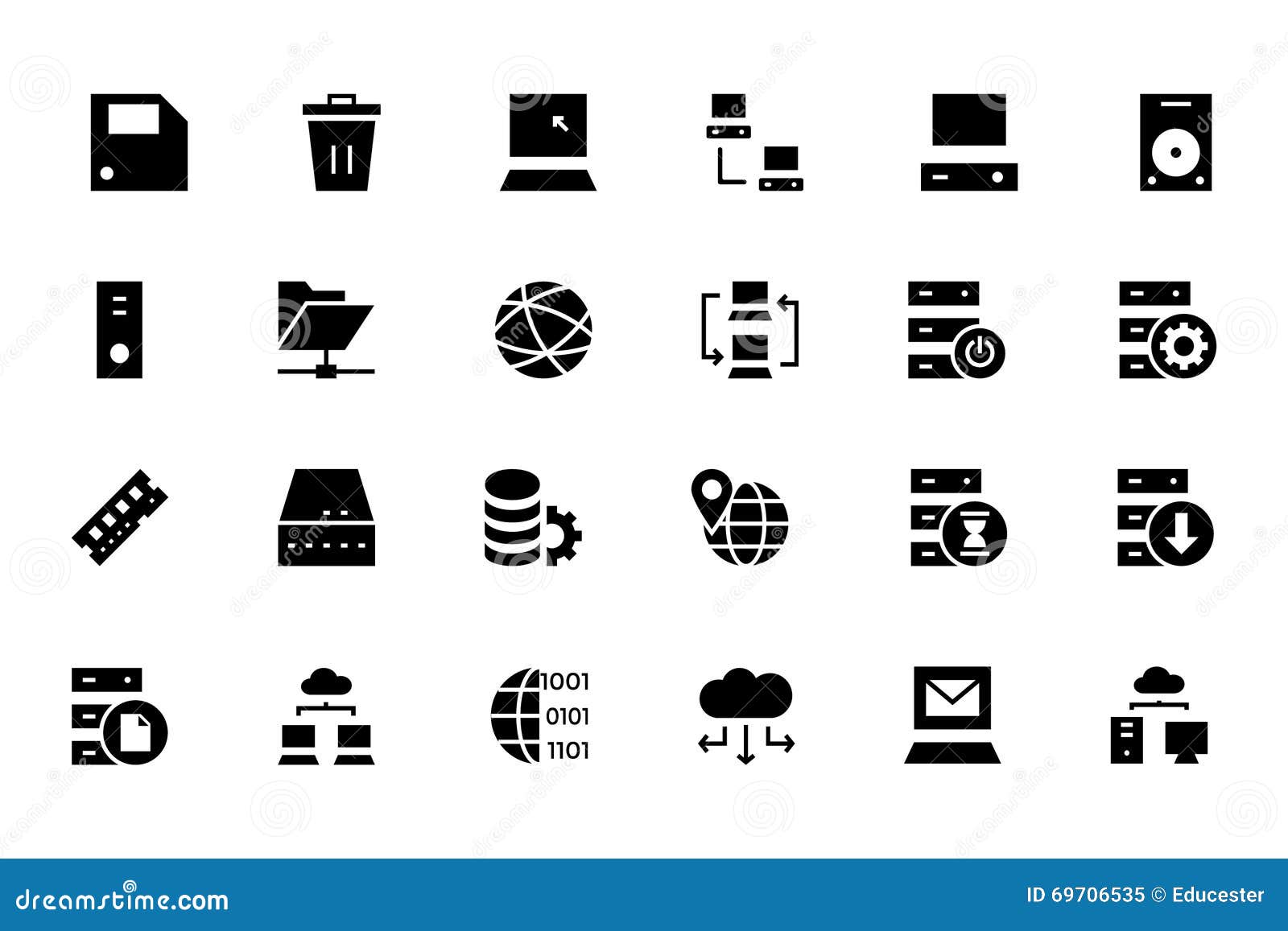 Database And Server Colored Vector Icons 2 Stock Illustration