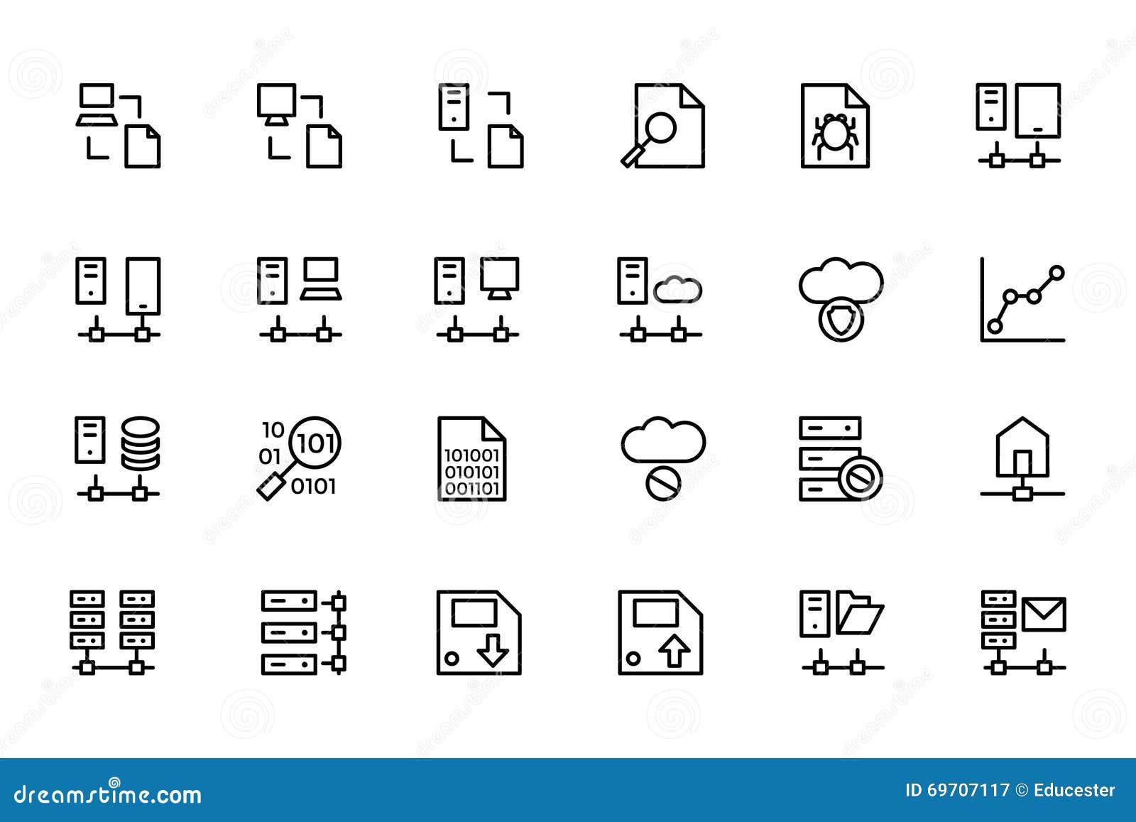 Database and Server Colored Vector Icons 5 Stock Illustration ...