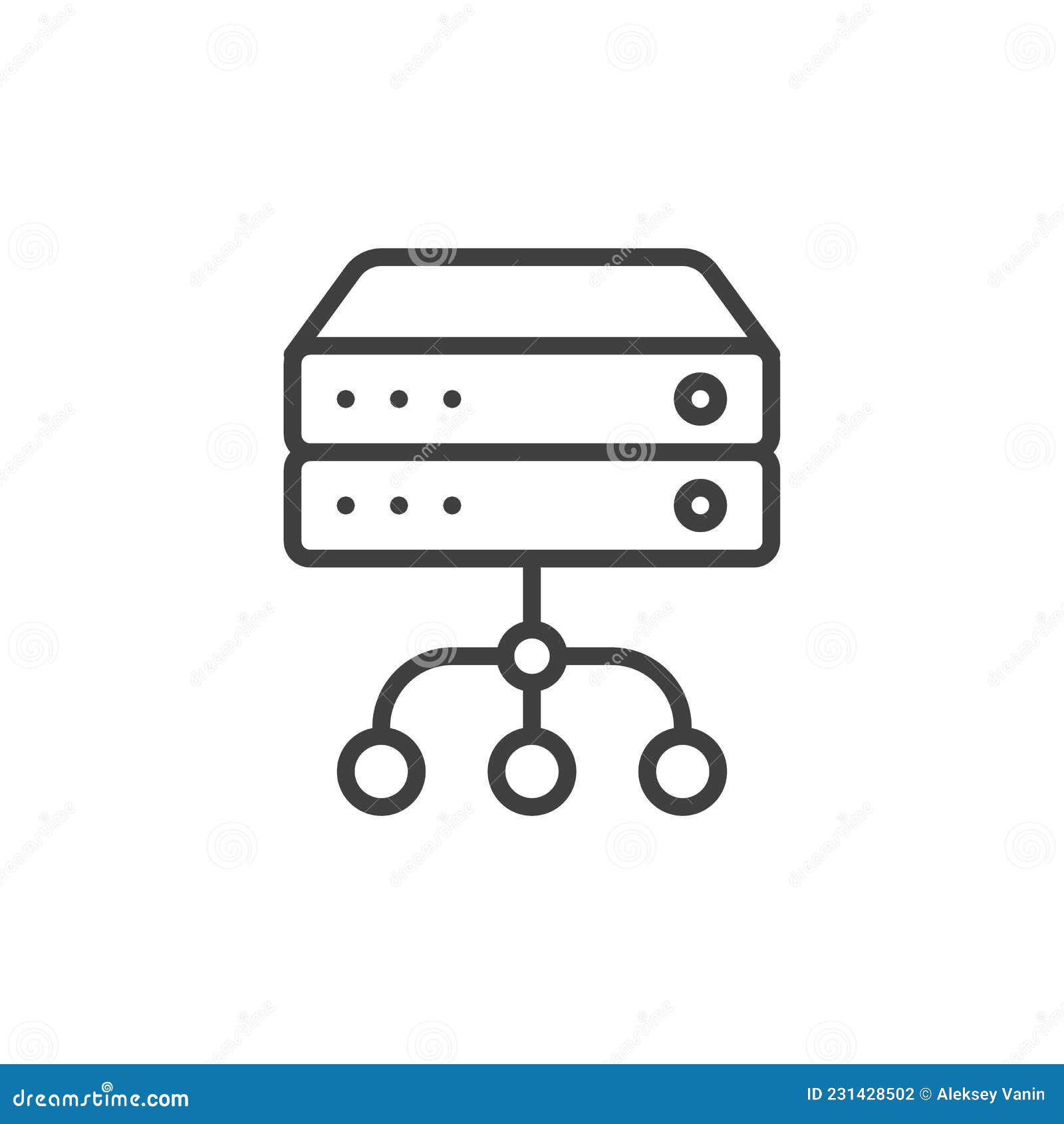 Database Server Connection Line Icon Stock Vector Illustration Of