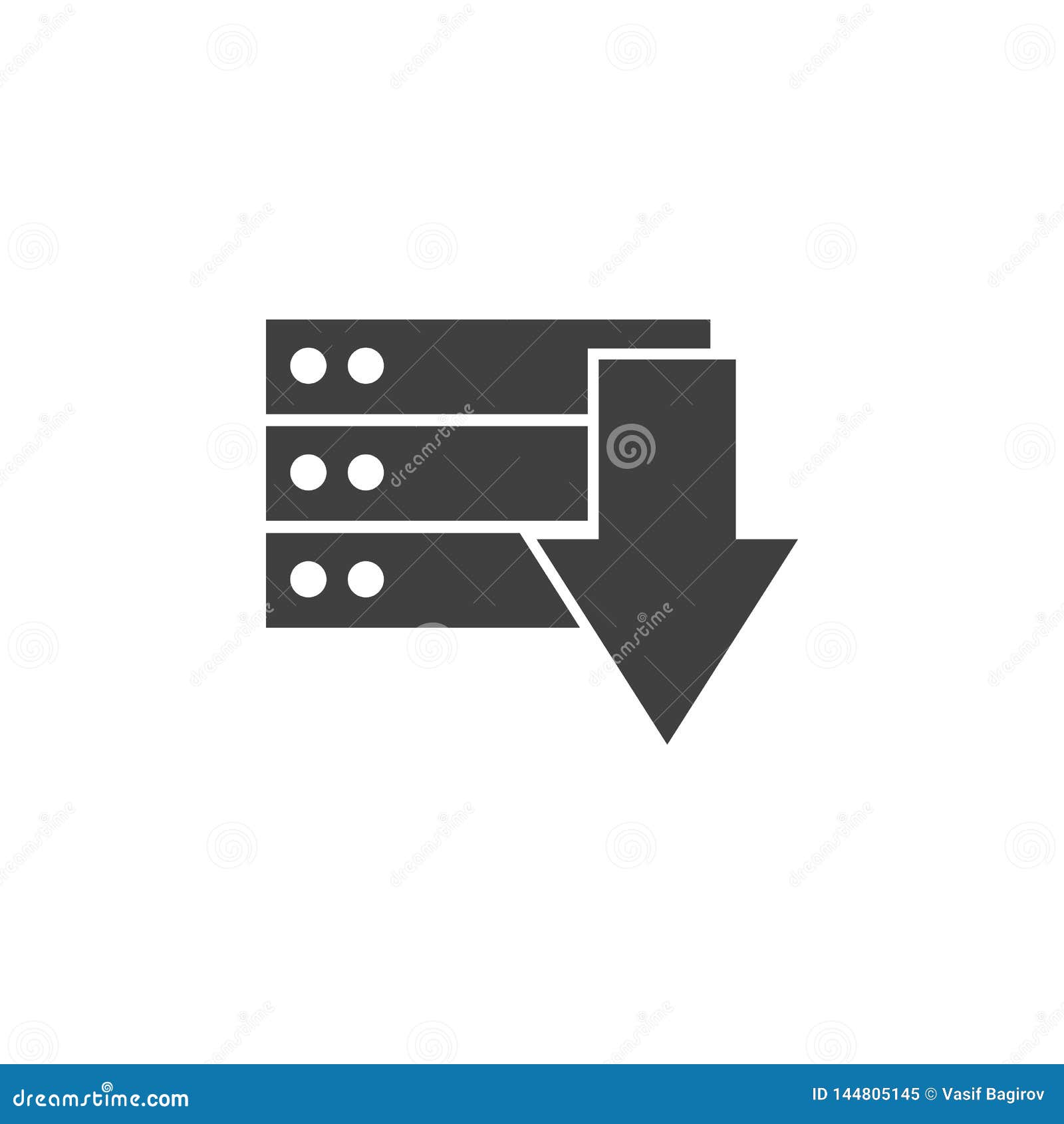 Database, Server, Down Vector Icon. Element of Data for Mobile Concept ...