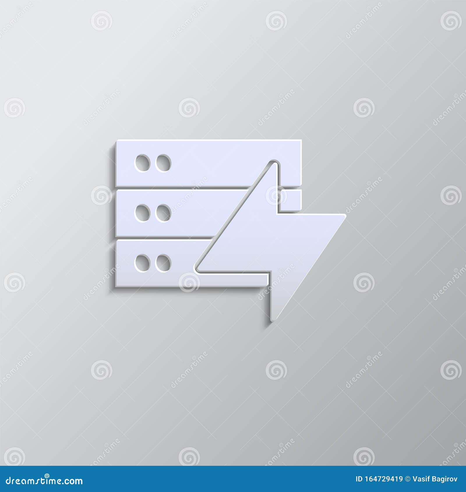 Database, Server, Electricity Paper Style, Icon. Paper Style Vector ...