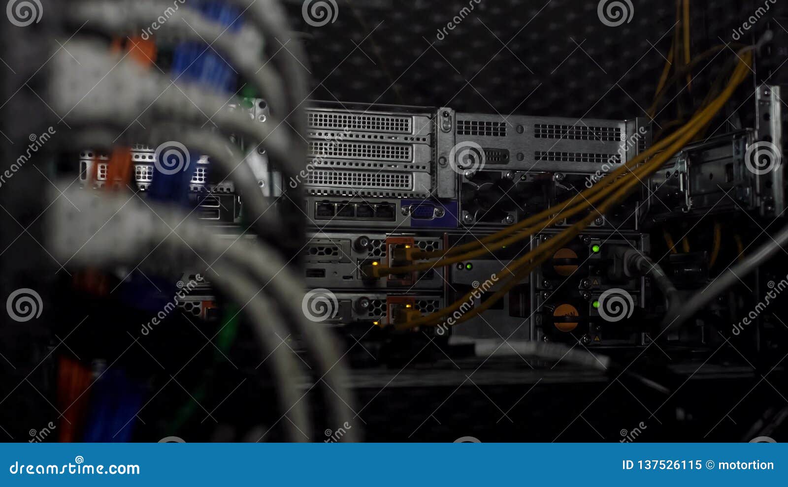 Database Server Hardware With Networking Cables Web Hosting Cloud Computing Stock Image 5517