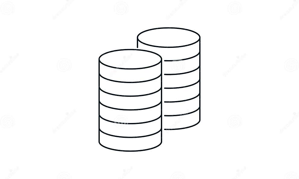 Database, Server Isolated Flat Web Mobile Icon / Vector / Sign / Symbol ...