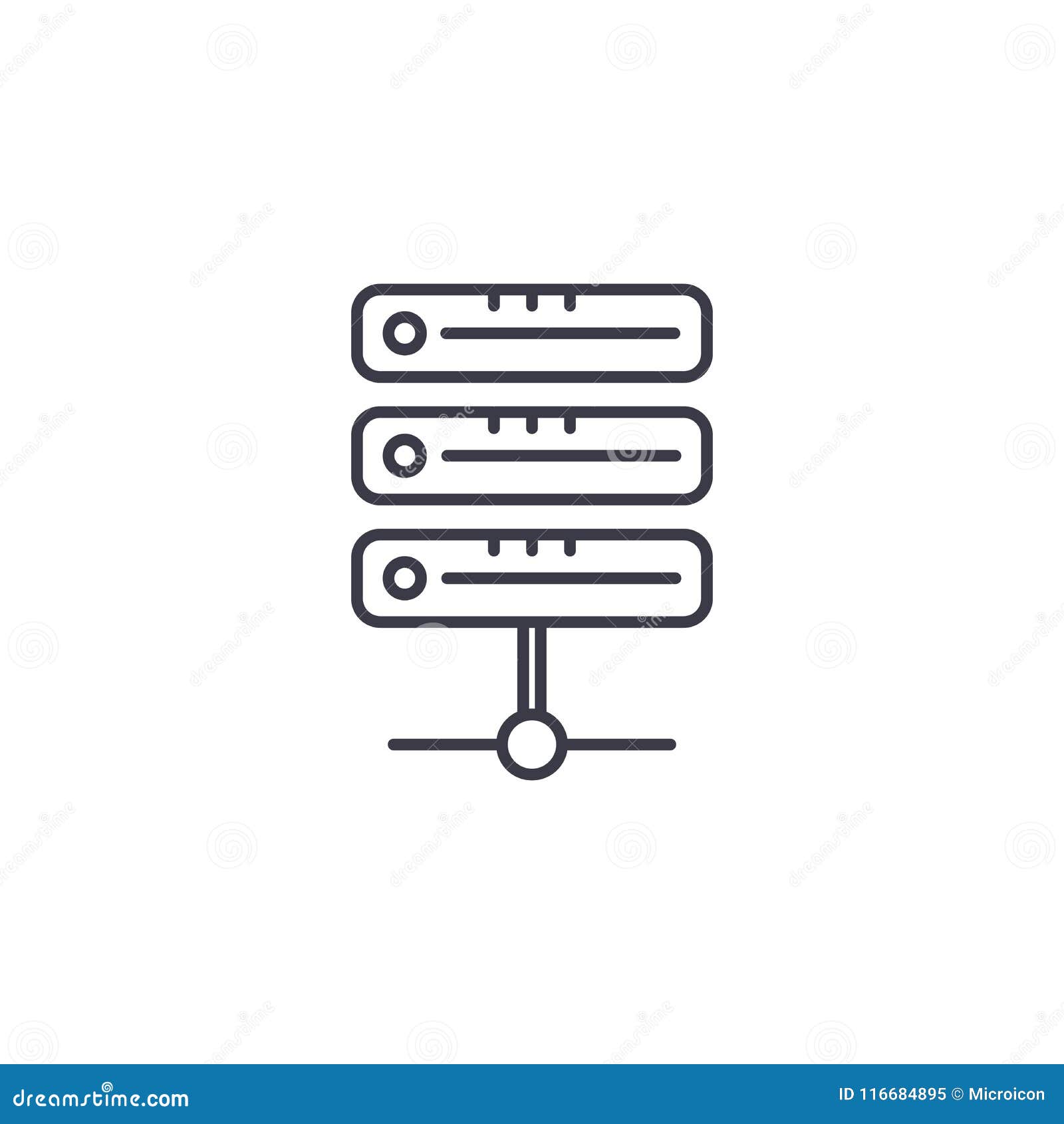 Database Server Linear Icon Concept. Database Server Line Vector Sign ...