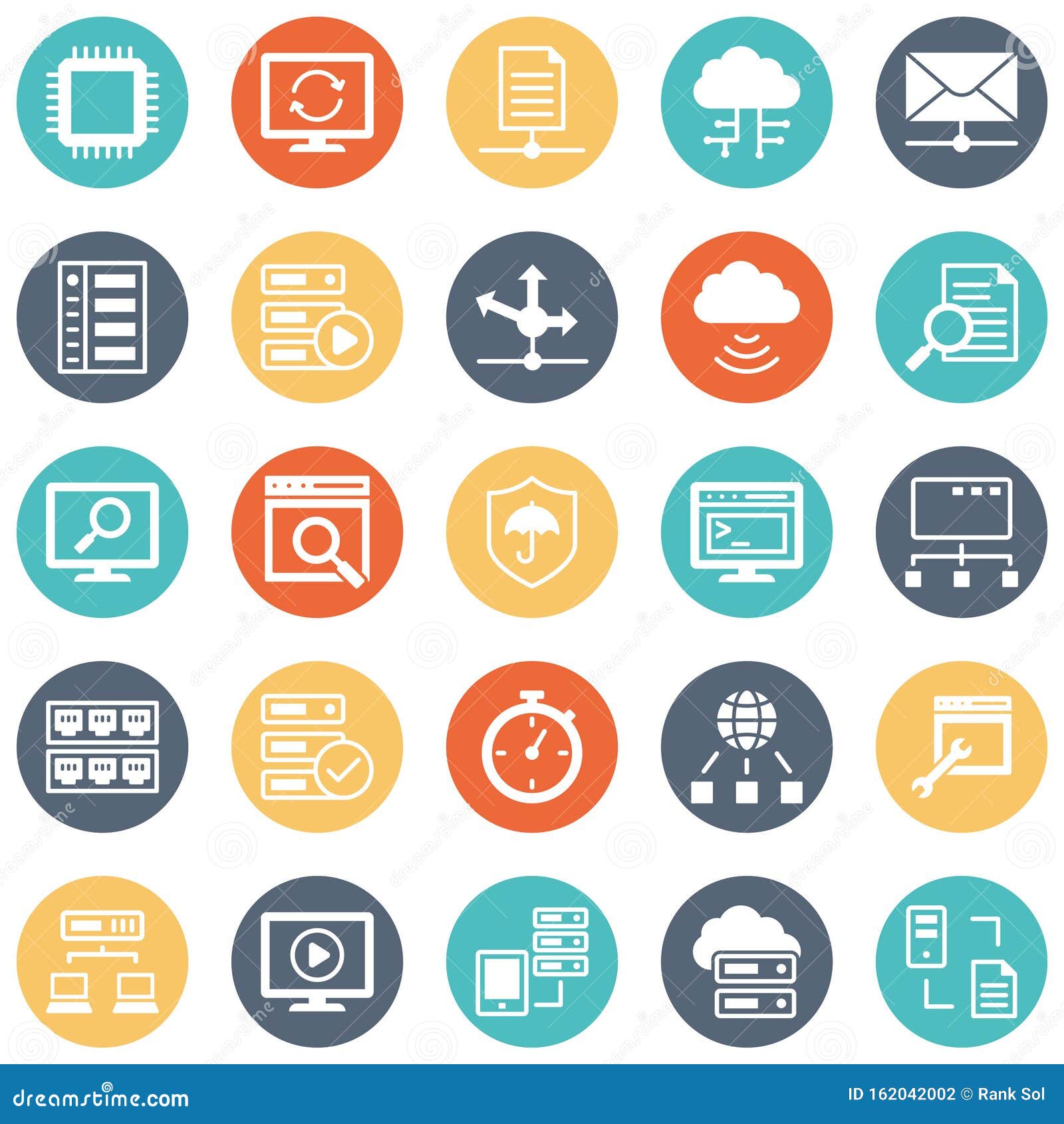 Database, Server and Location Icons Set Every Icon Can Easily Modify or Edit Stock Vector ...