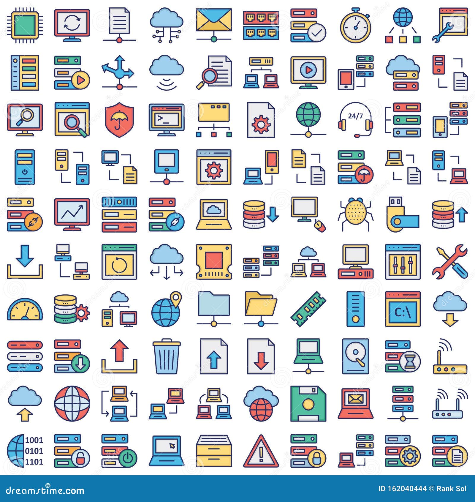 Database, Server and Location Icons Set Every Icon Can Easily Modify or ...