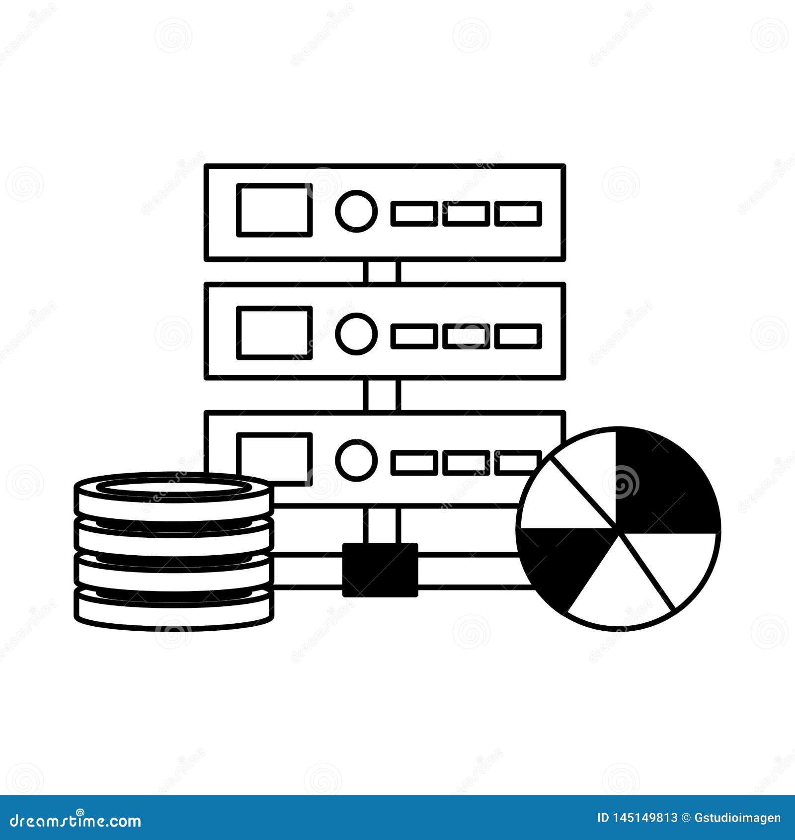 Database Server Money Coin Statistics Fintech Stock Vector ...