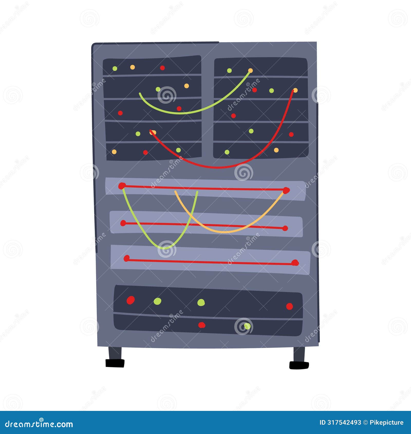 Database Server Rack Cartoon Vector Illustration Stock Vector ...