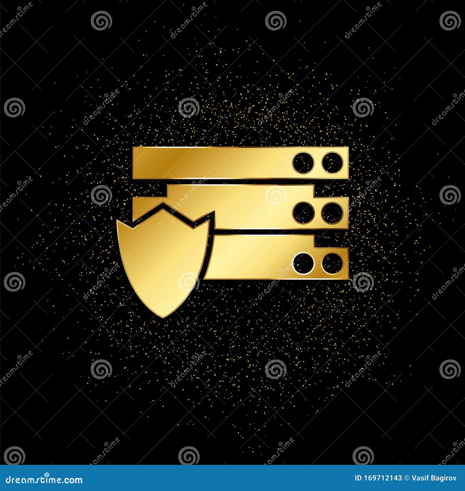 Set Server With Shield, Hand Settings Gear, Security Key, Pie Chart Infographic, Cloud Computing ...