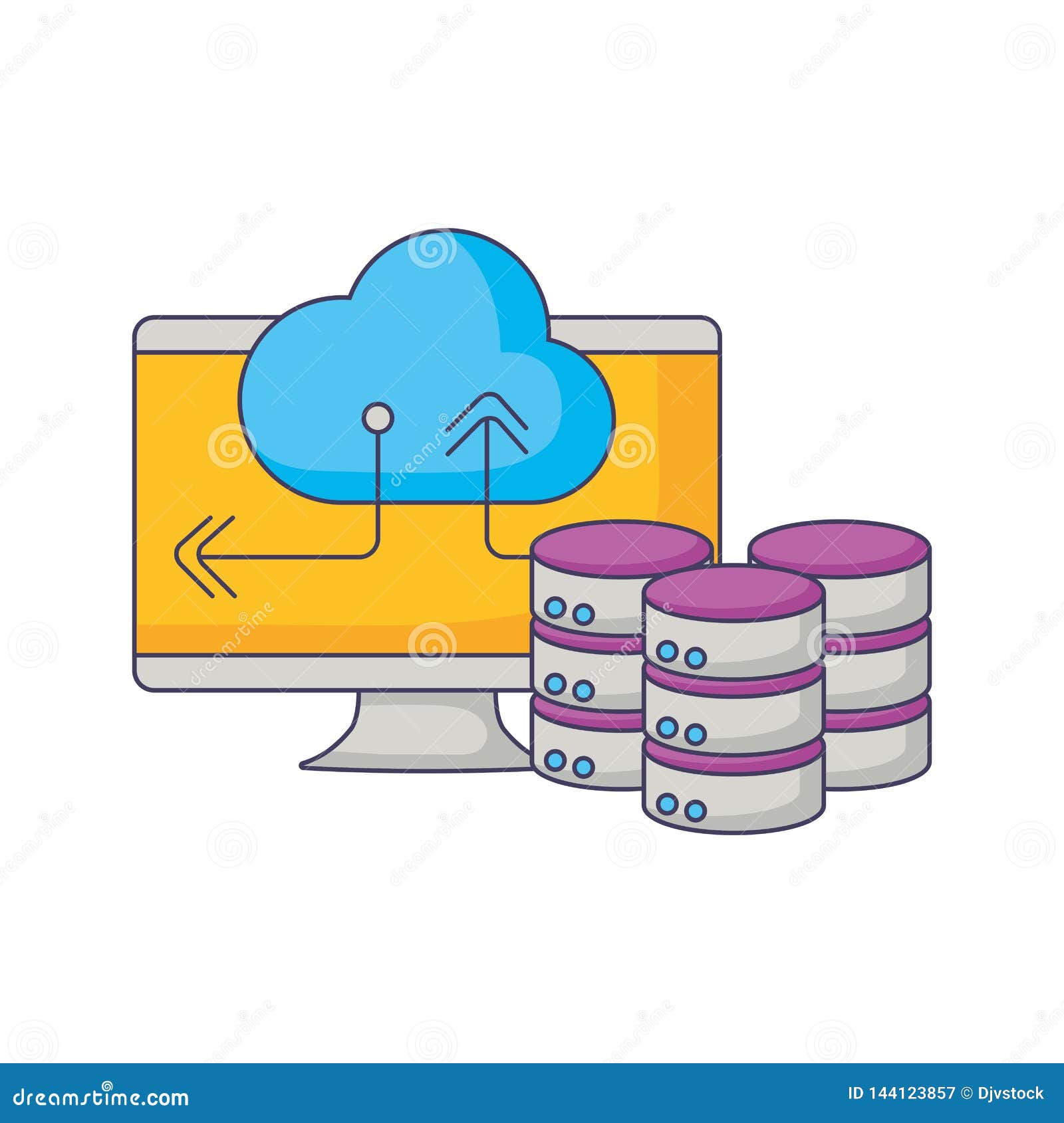 Database Server Storage Computer Cloud Computing Stock Illustration