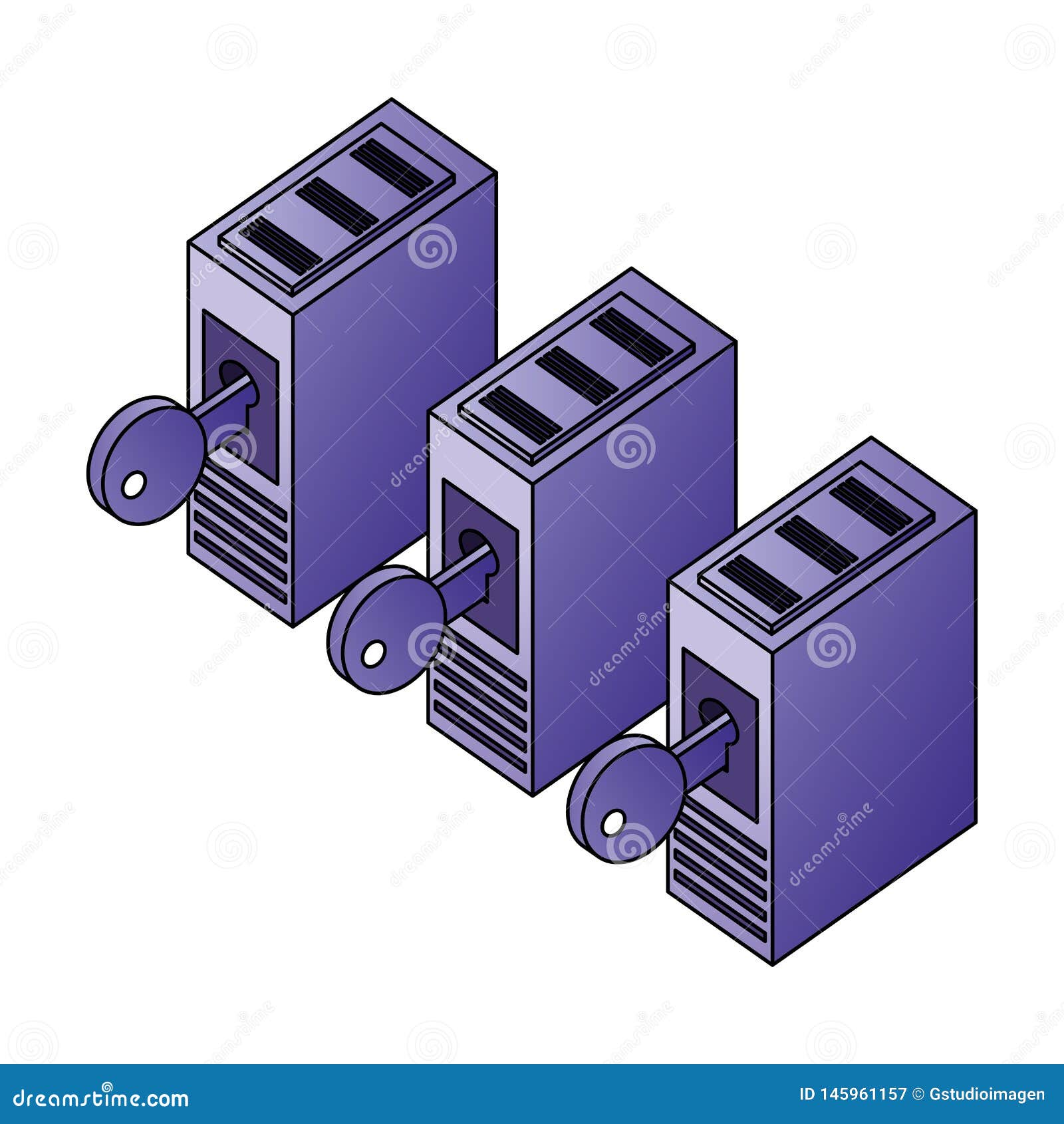 Database Server Storage Data Network Security Stock Illustration
