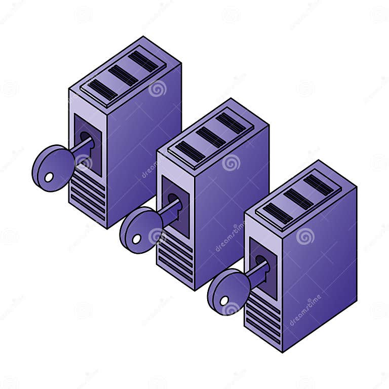 Database Server Storage Data Network Security Stock Illustration