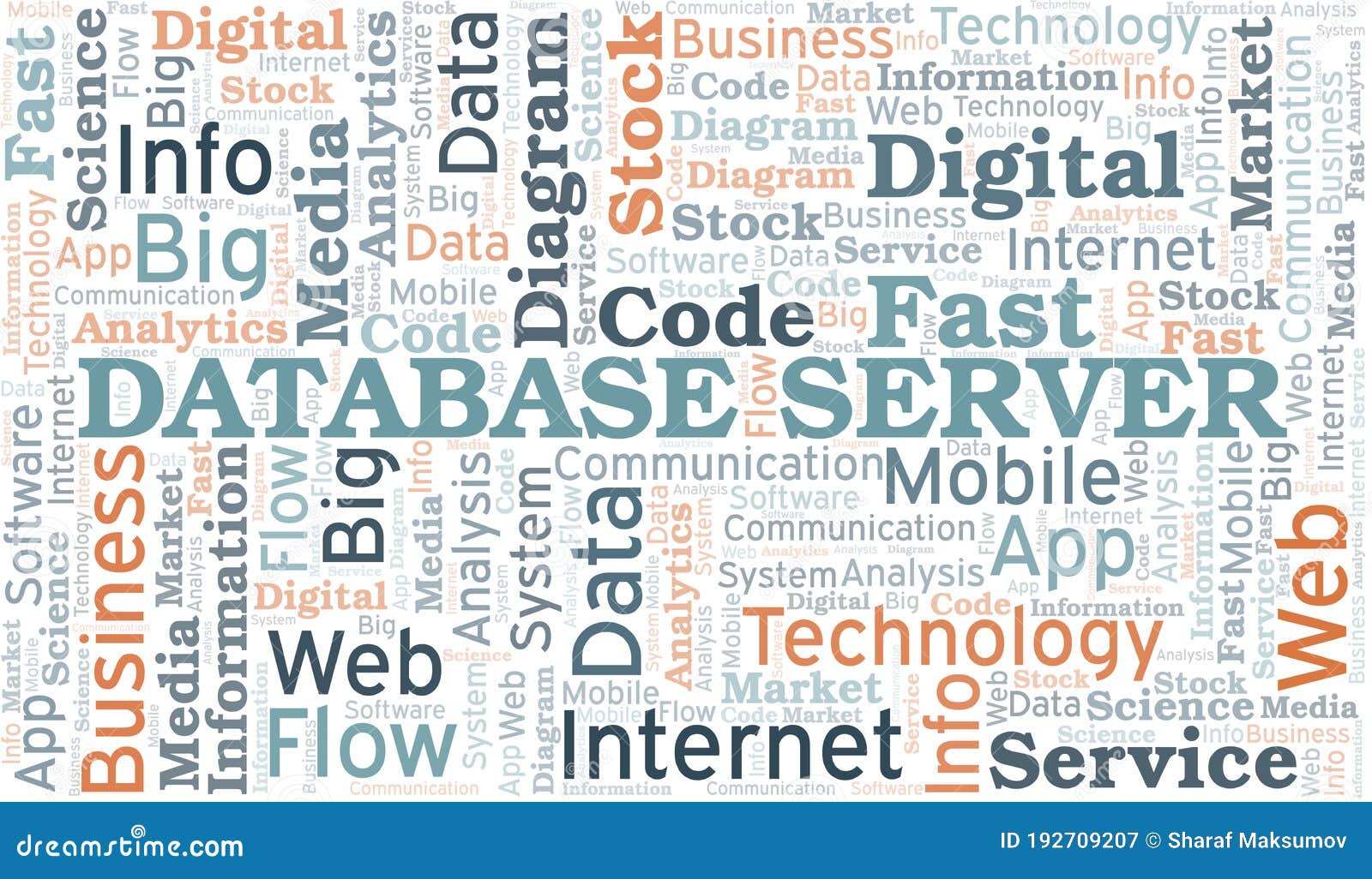 Database Server Vector Word Cloud, Made with Text only. Stock Vector ...