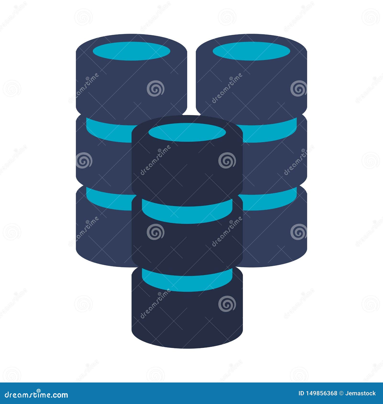 Database Servers Disks Technology Symbol In Black And White Vector ...