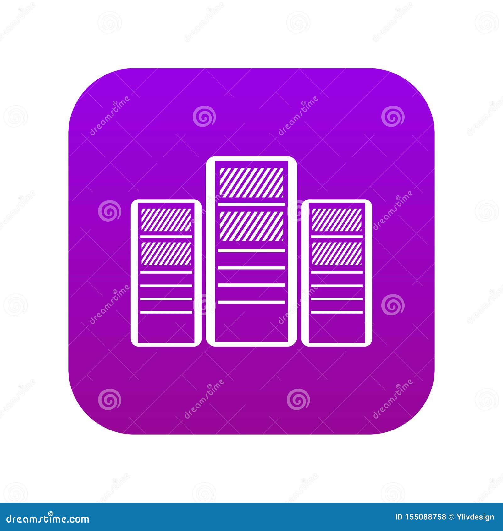 Database Servers Icon Digital Purple Stock Vector - Illustration of ...