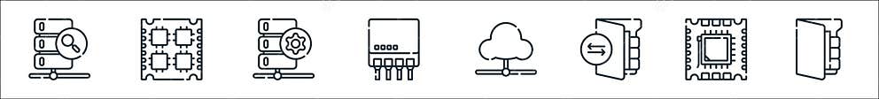 Database and Servers Line Icons. Linear Set Stock Vector - Illustration ...