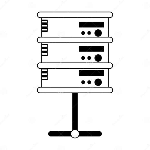 Database Servers Technology Isolated Symbol in Black and White Stock ...