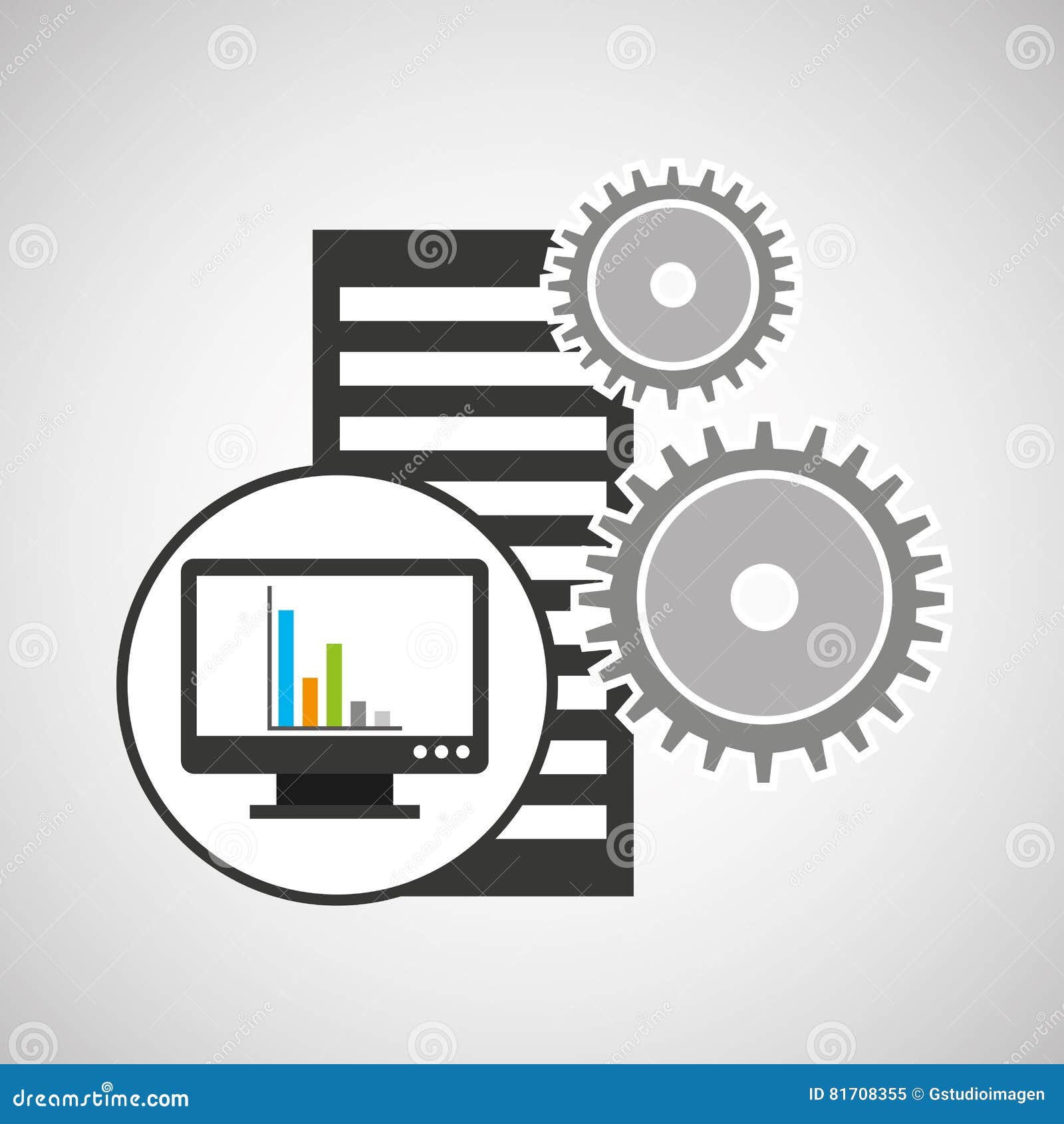 Database Setting Computer Graphs Icon Stock Vector - Illustration of ...