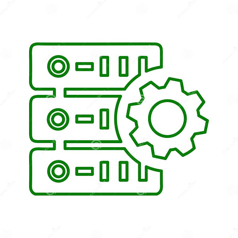 Database, Setting, Server Outline Icon. Line Vector Design Stock ...
