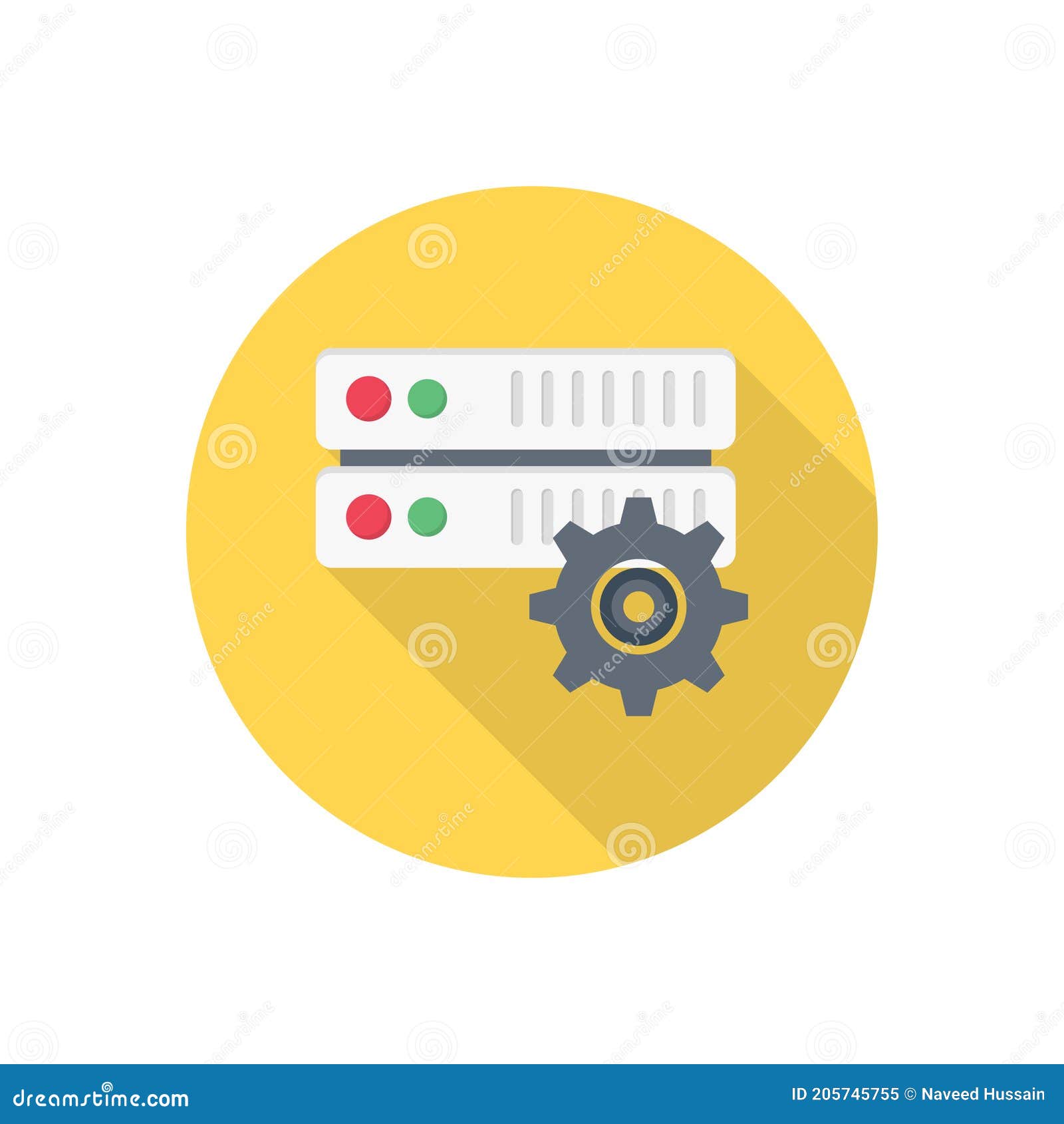 Database Setting Vector Flat Colour Icon Stock Vector - Illustration of ...