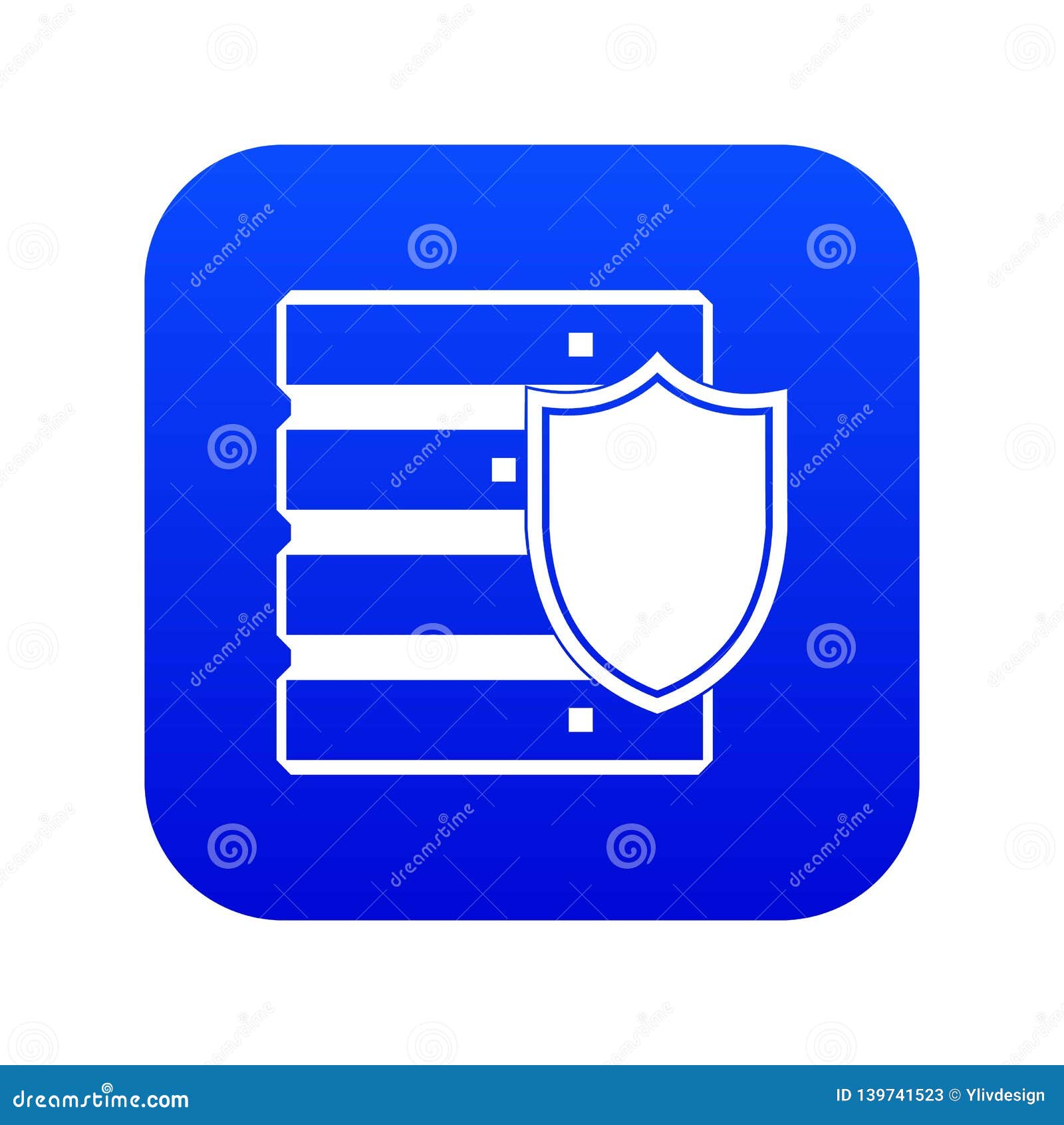 Database with Shield Icon Digital Blue Stock Vector - Illustration of ...