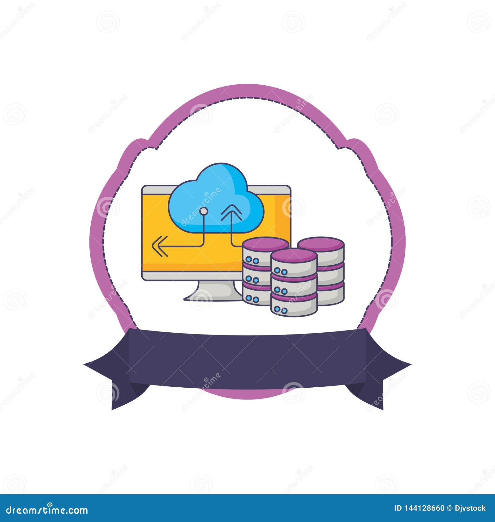 Database Storage Computer Cloud Computing Emblem Stock Illustration ... Database Storage Computer Cloud Computing Emblem Stock Illustration ...