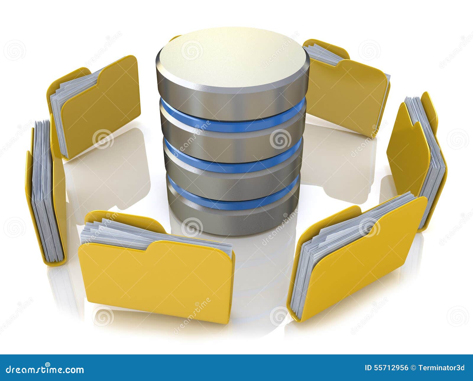 Database Storage Concept On Servers In Cloud 3d Image Isolated Stock