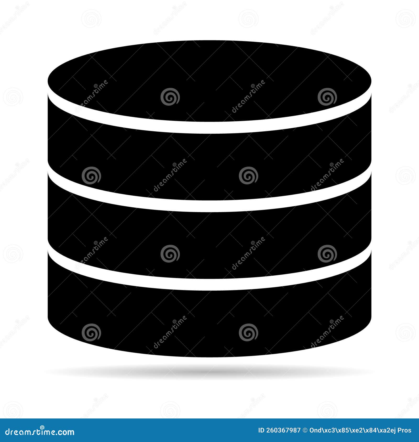 Database Storage Icon With Shadow Internet Network Server Cloud Data Symbol Connection System