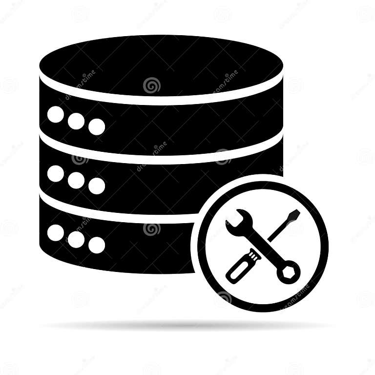 Database Storage Icon with Shadow, Internet Network Server Cloud Data ...