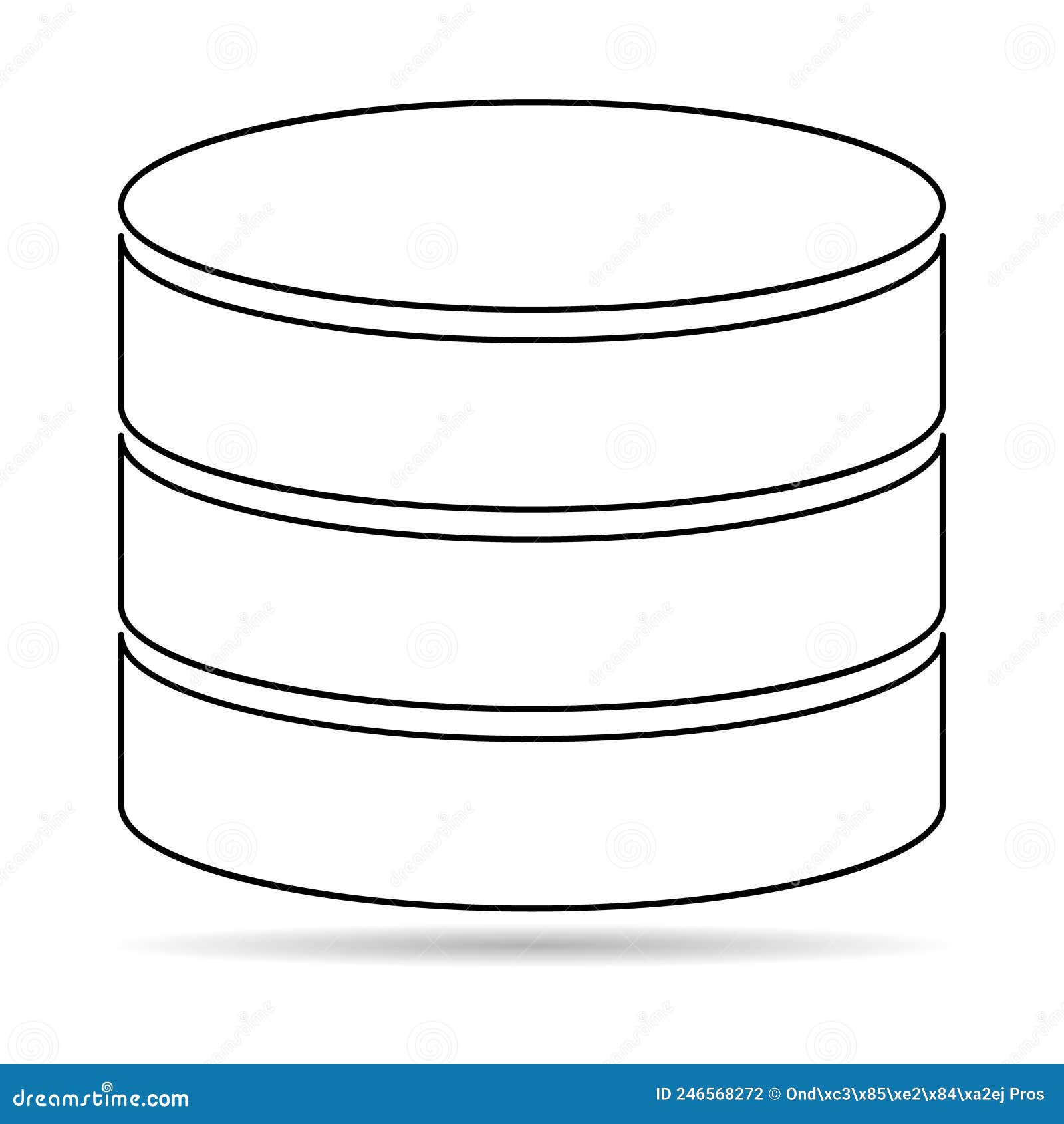Database Storage Icon with Shadow, Internet Network Server Cloud Data Symbol, Connection System ...