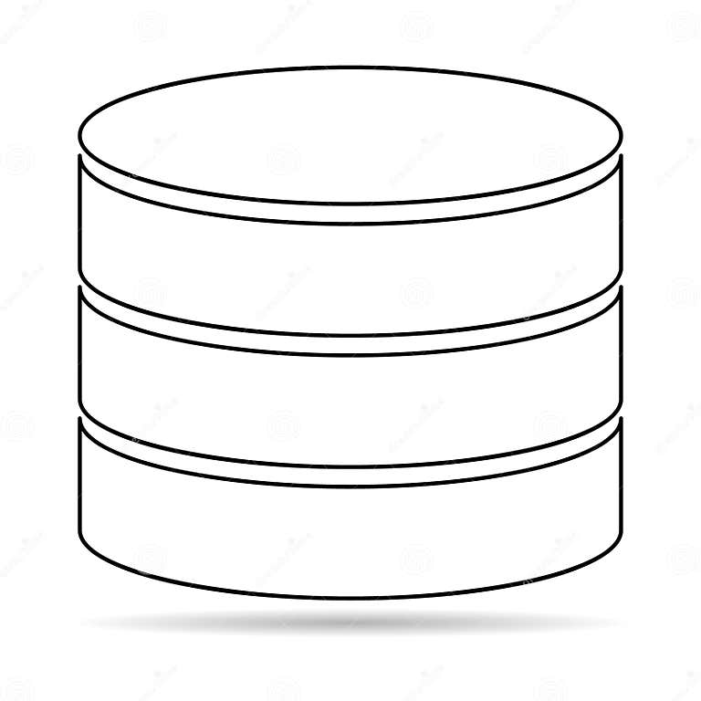 Database Storage Icon with Shadow, Internet Network Server Cloud Data ...
