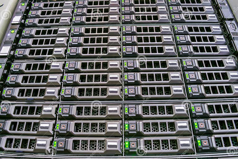 Database Storage in the Server Room of the Data Center. a Modern ...