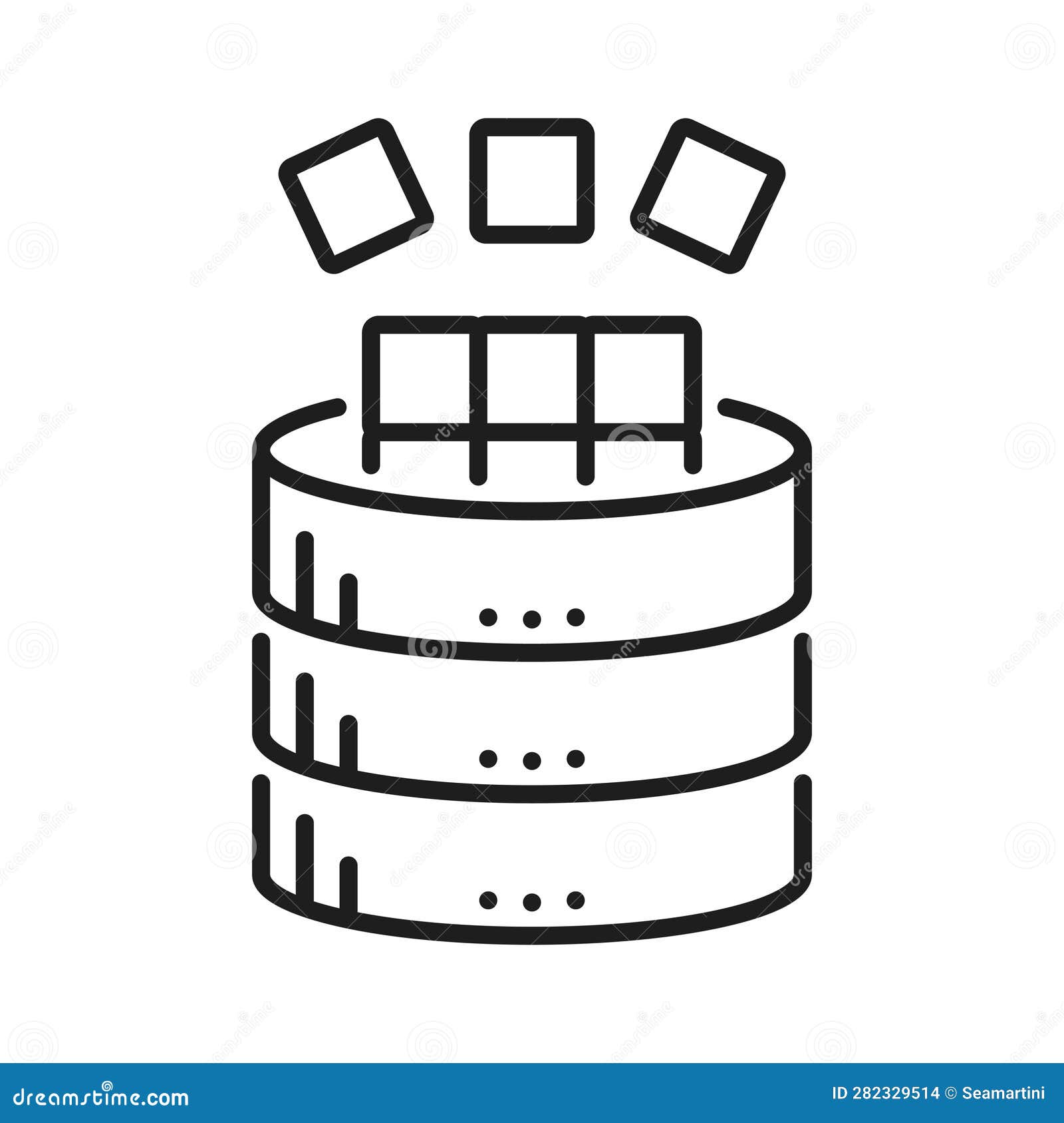Database Storage Service, Network Server Line Icon Stock Illustration ...