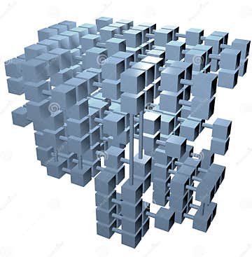 Database Structure Data Cubes Network Connections Stock Illustration ...