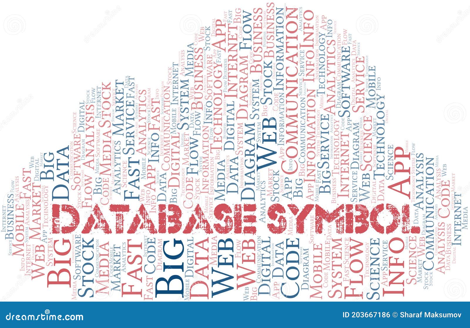 Database Symbol Vector Word Cloud, Made with Text only. Stock ...
